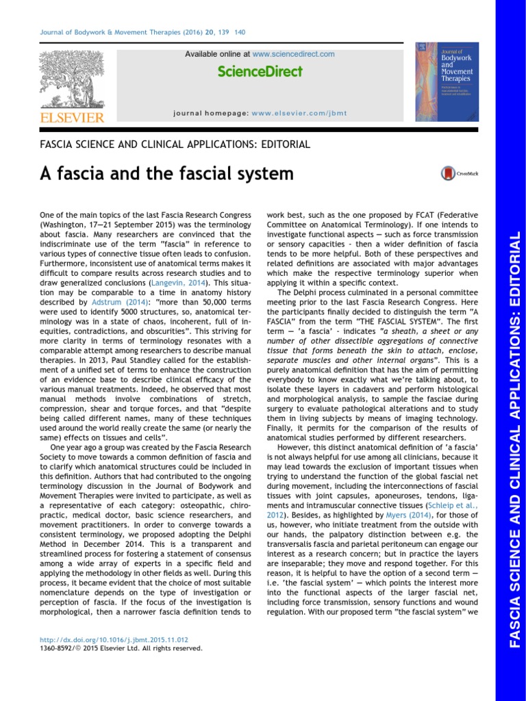 A Fascia and The Fascial System | PDF | Anatomy | Medicine