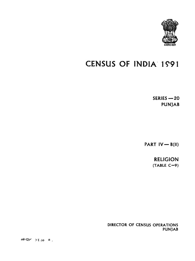 Census of India' 1: Series - 20 | PDF | Punjab | Census
