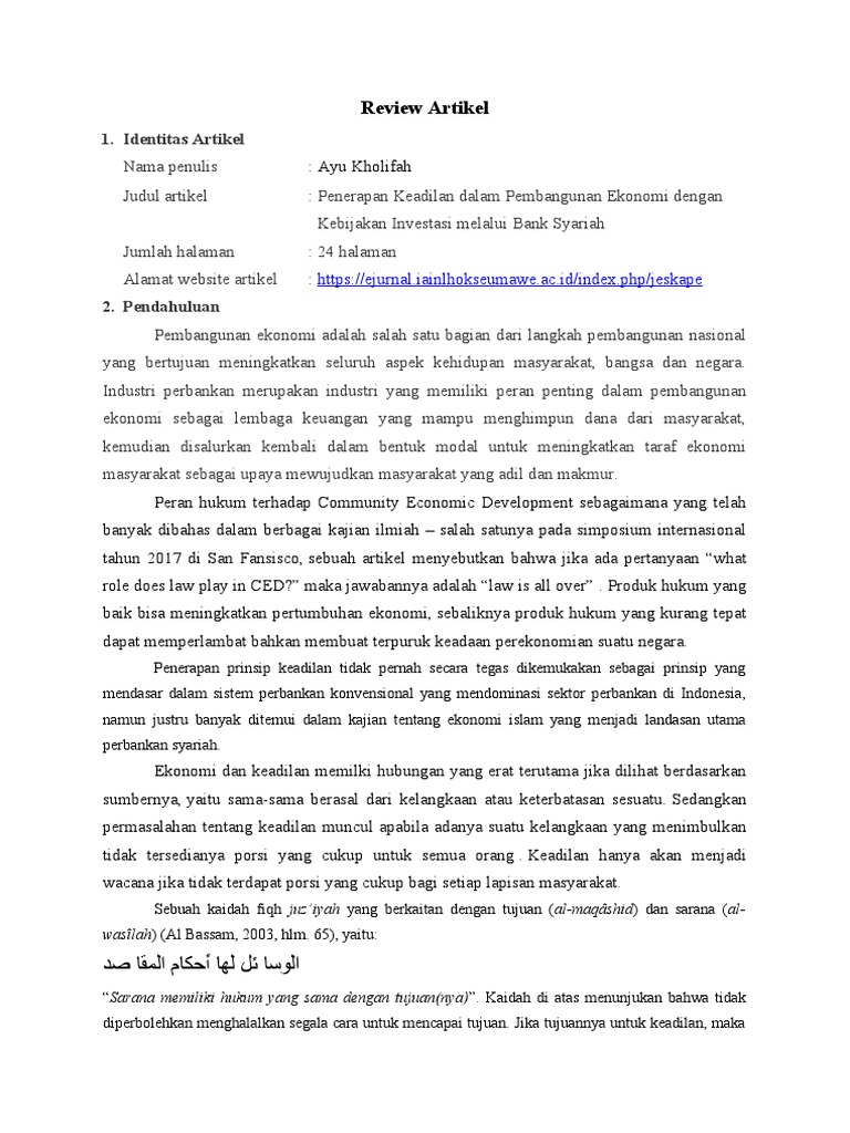 Contoh Review Artikel Ilmiah | PDF