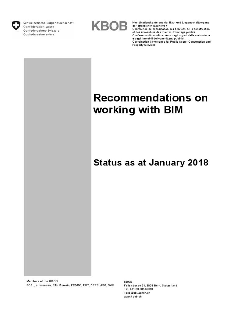Recommendations On Working With BIM: Status As at January 2018 | PDF ...
