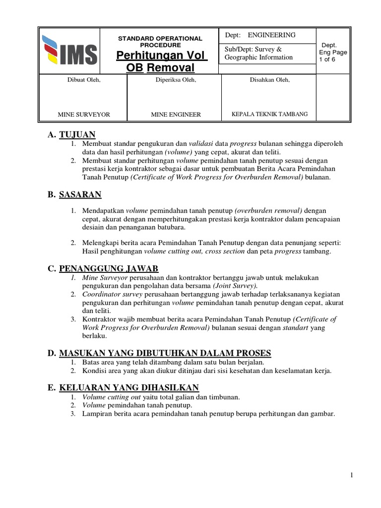 Perhitungan Volume OB Removal | PDF