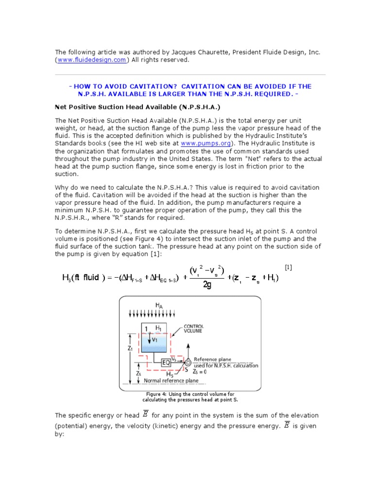 Calculating Net Positive Suction Head: Understanding Cavitation in ...