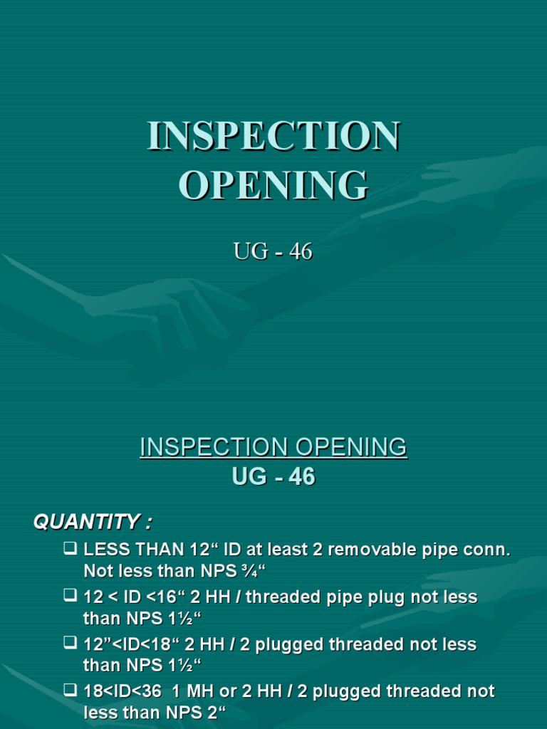 Inspection Opening Requirements for Plumbing | PDF
