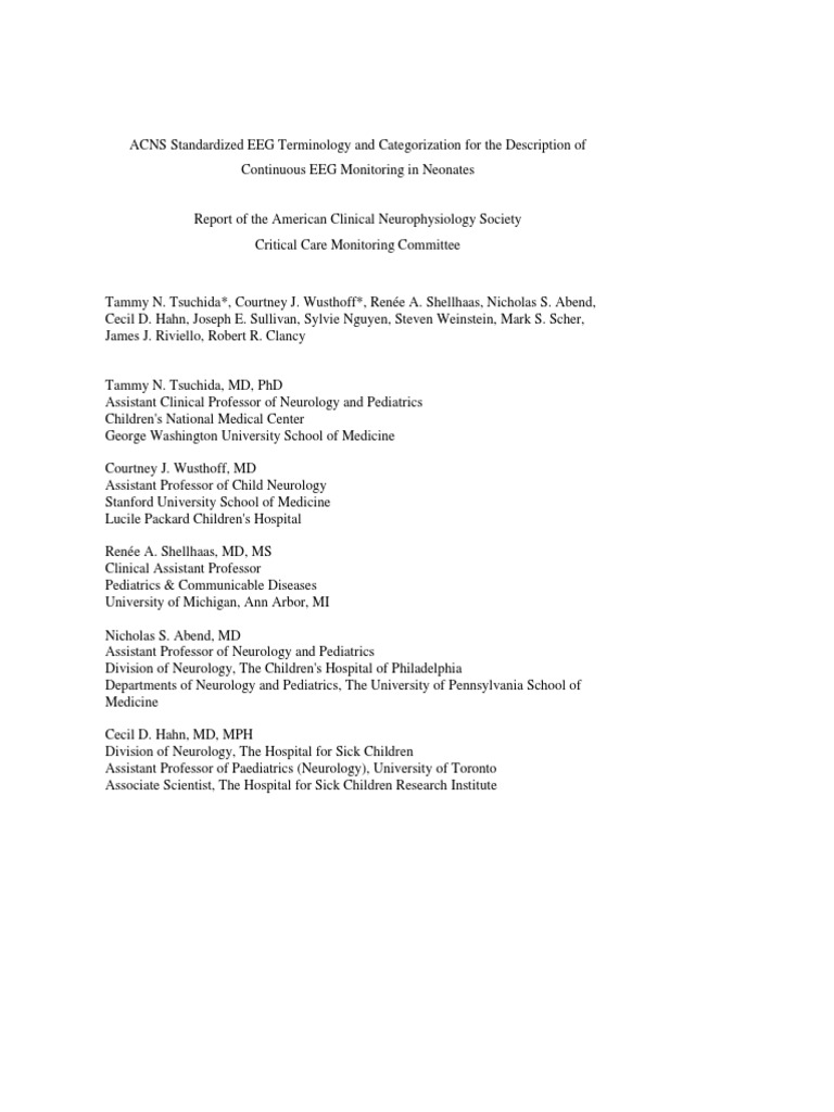 ACNS Neonatal EEG Guidelines | PDF | Electroencephalography | Sleep