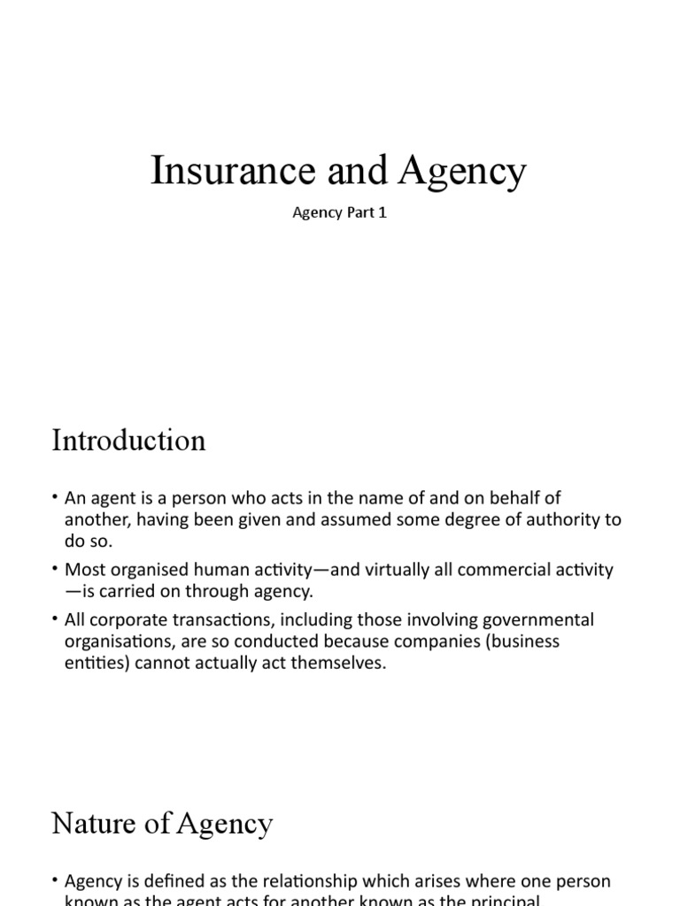 Understanding Agency in Insurance | PDF | Law Of Agency | Estoppel