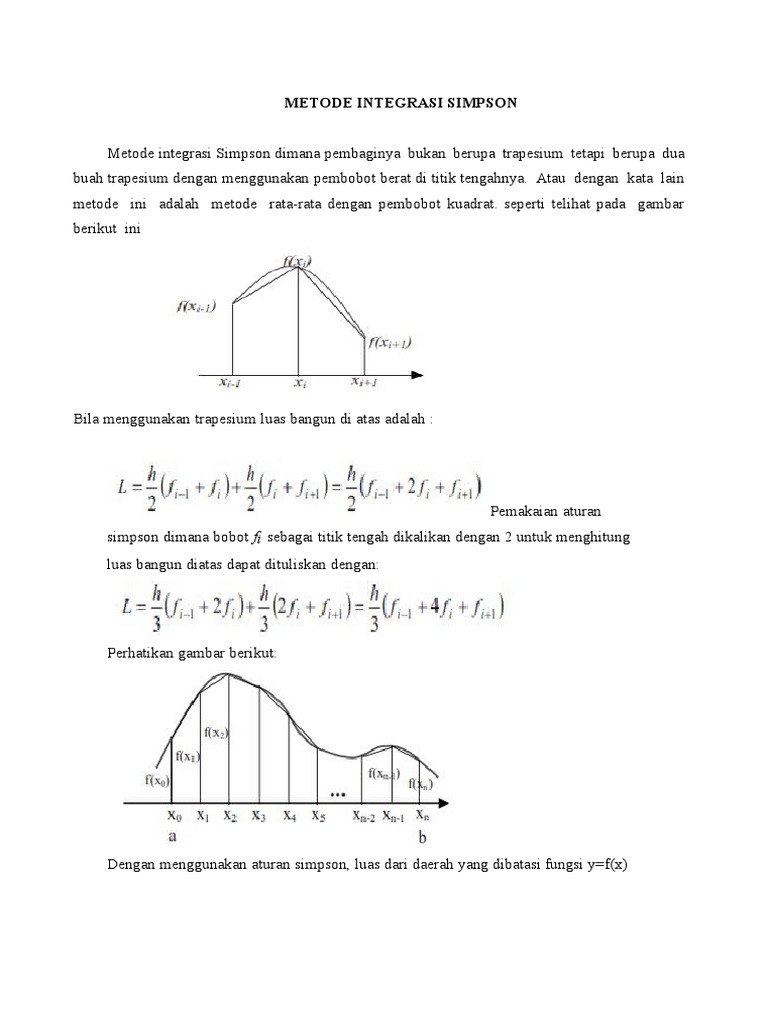 Integrasi Simpson | PDF | Metode & Bahan Ajar