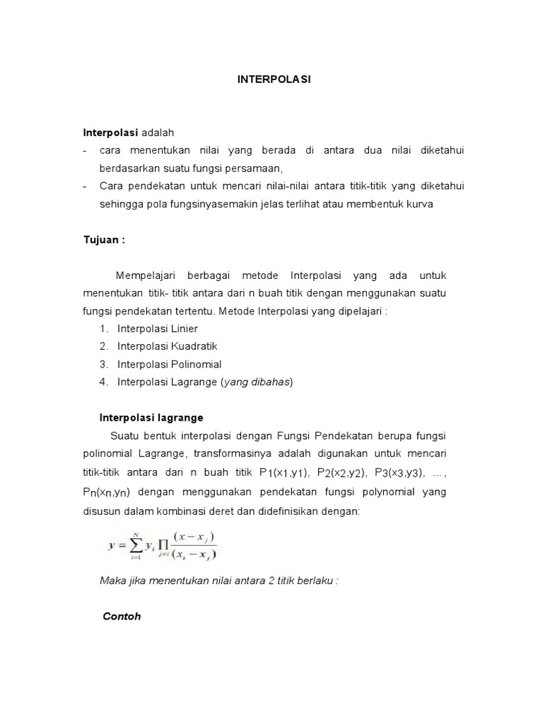 INTERPOLASI Lagrange | PDF | Komputer
