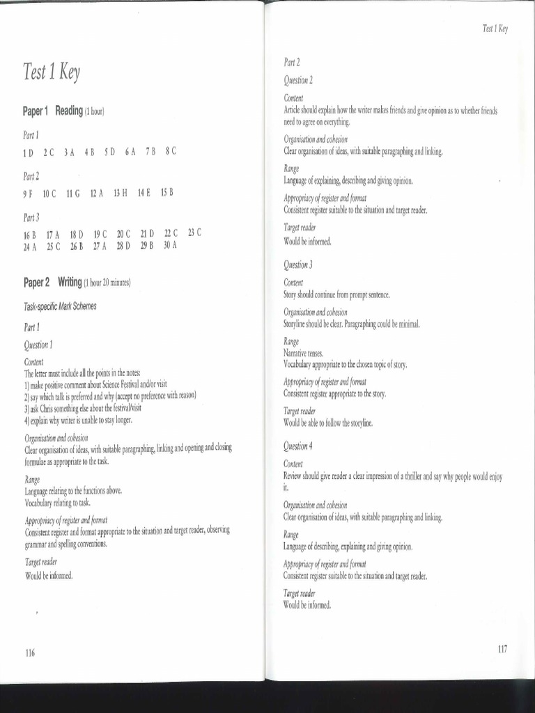 FCE4 T1 Answers+script | PDF