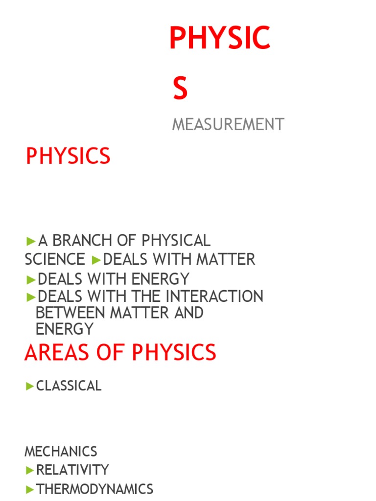 Physics Measurement Powerpoint | PDF | International System Of Units ...