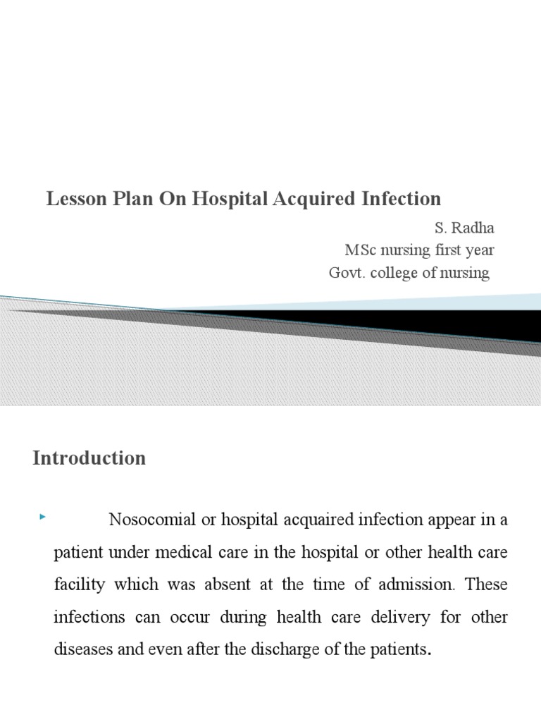 Lesson Plan on Hospital Acquired Infections | PDF | Hospital Acquired ...
