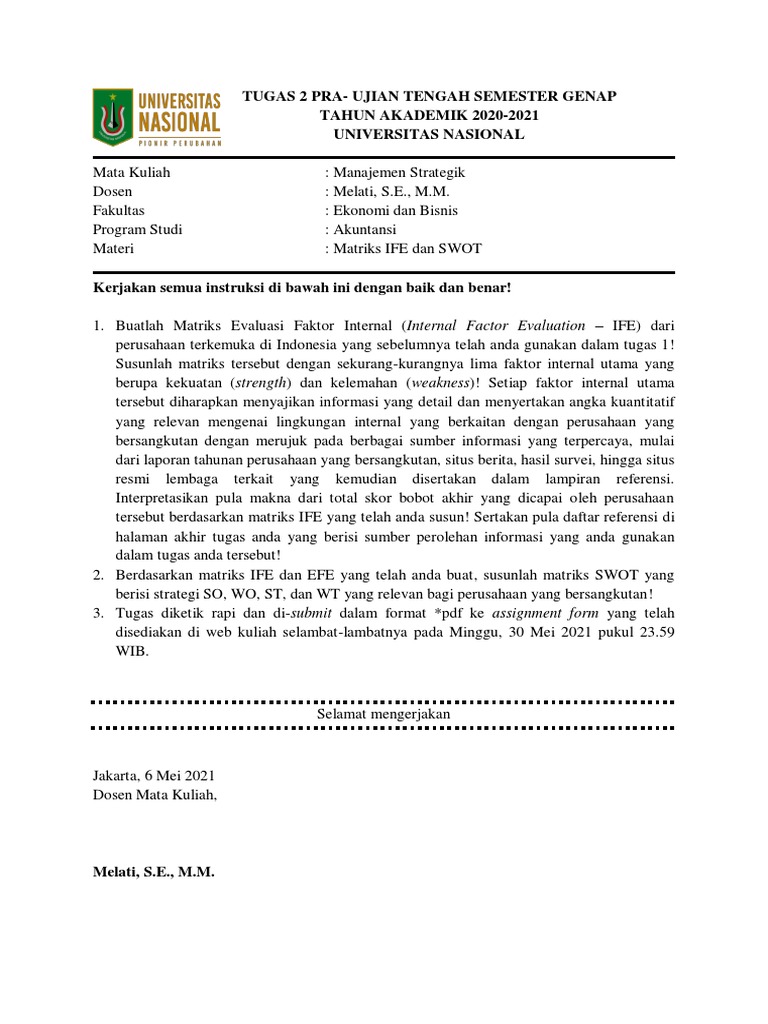 Matriks IFE dan SWOT Akuntansi | PDF