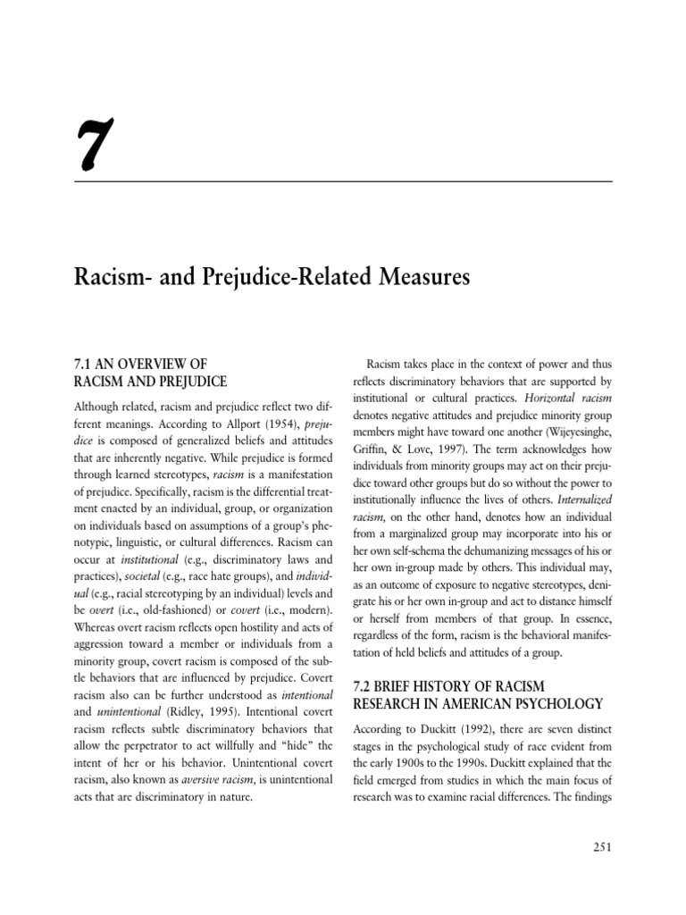 Racism - and Prejudice-Related Measures | PDF | Prejudices | Racism