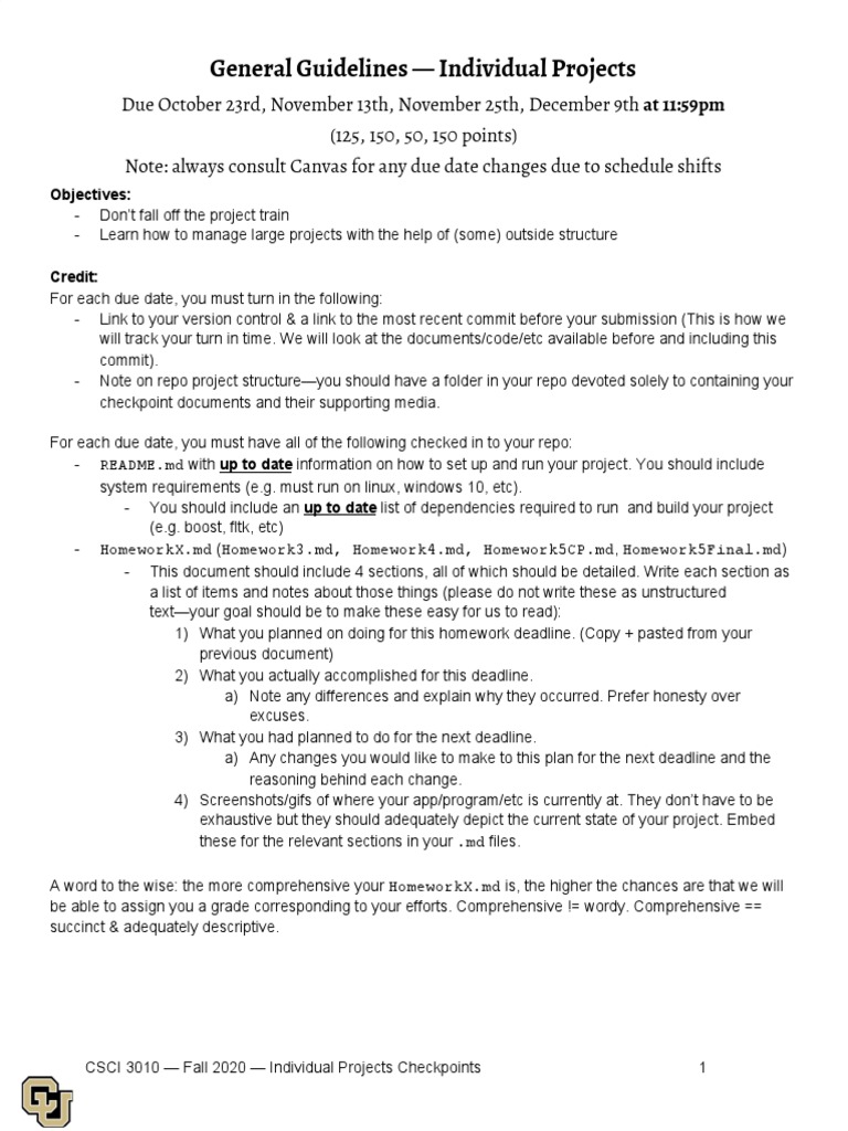 Individual Project Checkpoints | PDF | Computing | Software