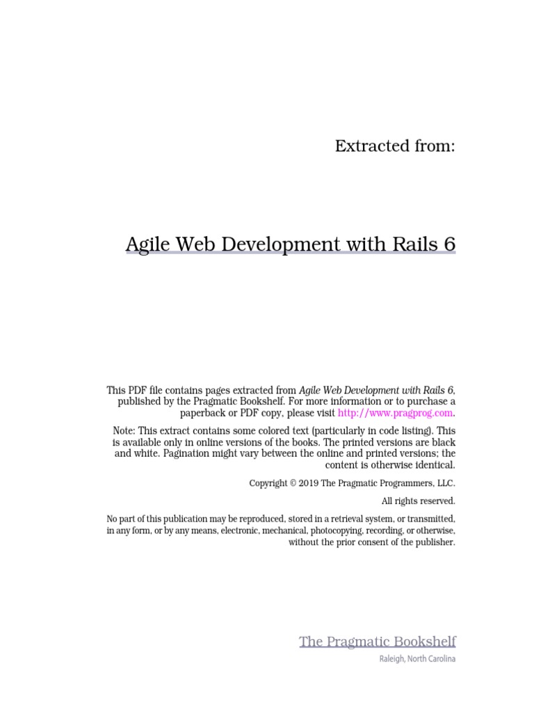 Agile Web Development With Rails 6 | PDF