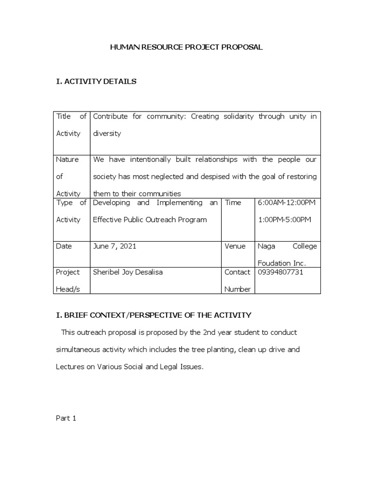 Sheribel Joy Desalisa - Project Proposal | PDF | Goal | Human Nature