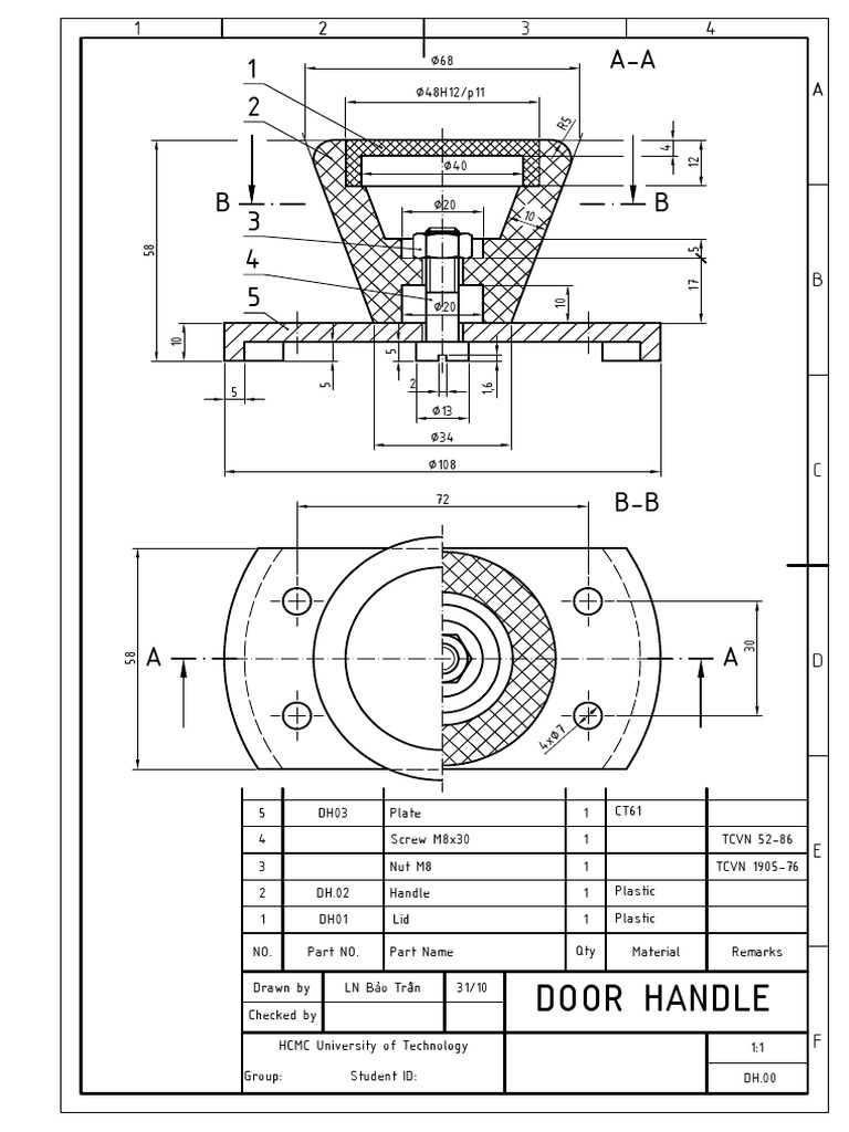 Exercise - Day 13 - Assembly Drawing - Door Handle | PDF