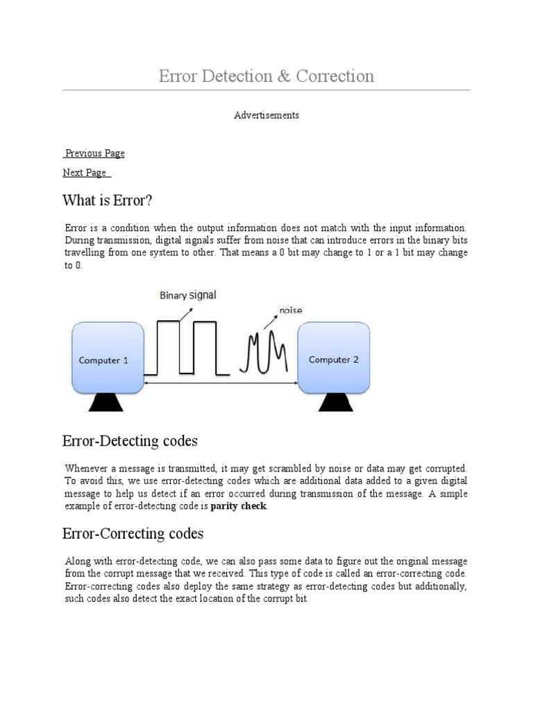 A Guide To Error Detection And Correction Through Parity Checking Pdf Error Detection And