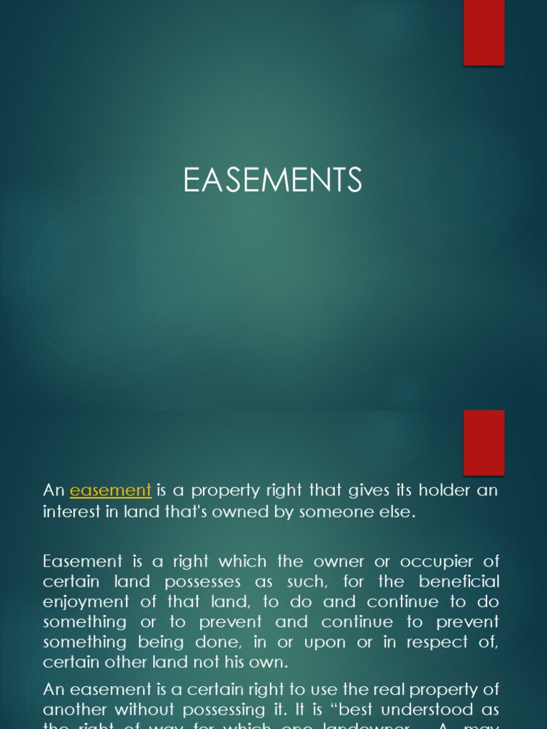 Easements - 1 | PDF | Easement | Land Law