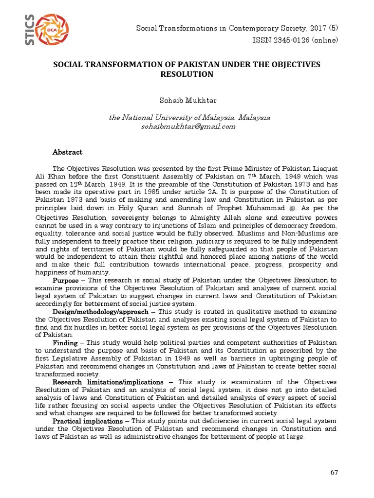 Objective Resolution | PDF | Pakistan | Prophets And Messengers In Islam