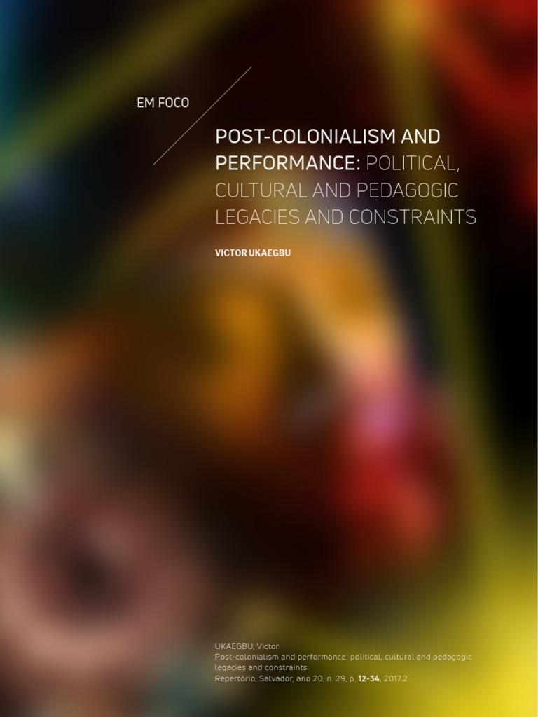Post-Colonialism and Performance Insights | PDF | Postcolonialism ...