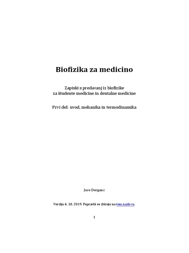 Skripta Biofizika 1 | PDF