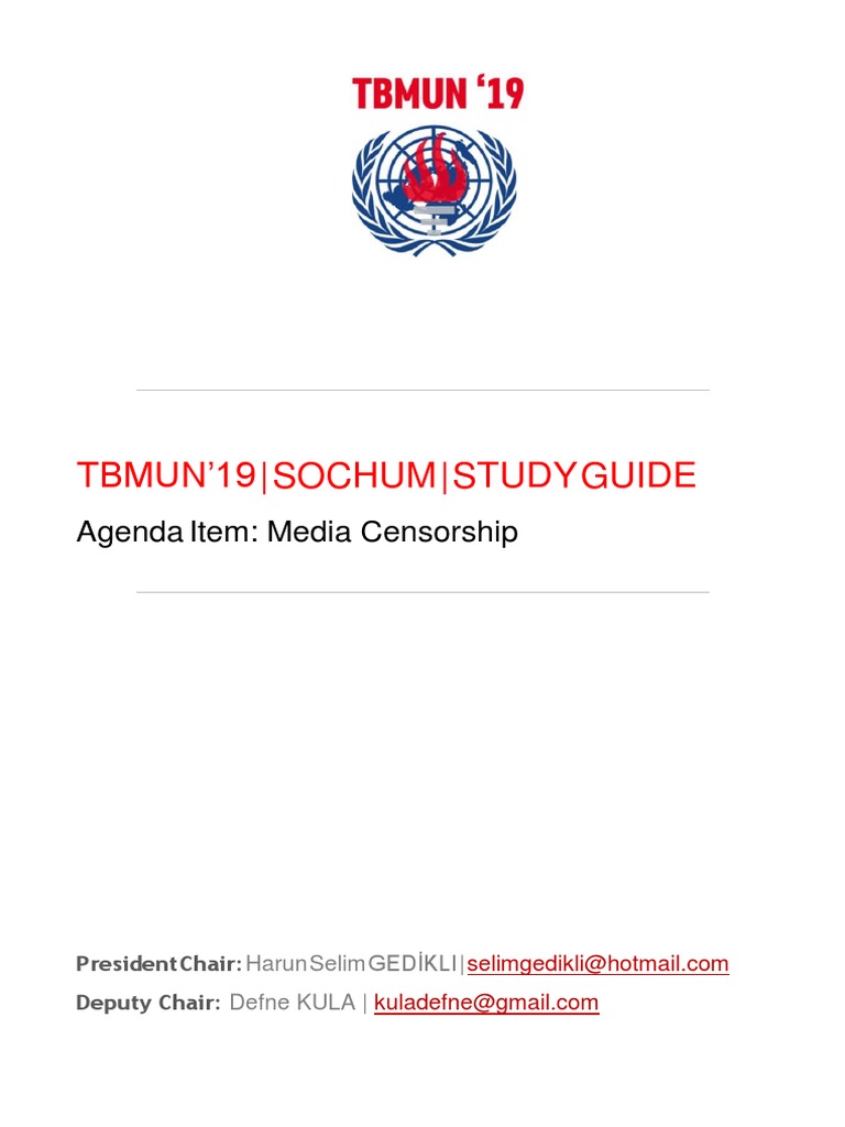 Tbmun19 Sochum Study Guide | PDF | Censorship | Wiki Leaks