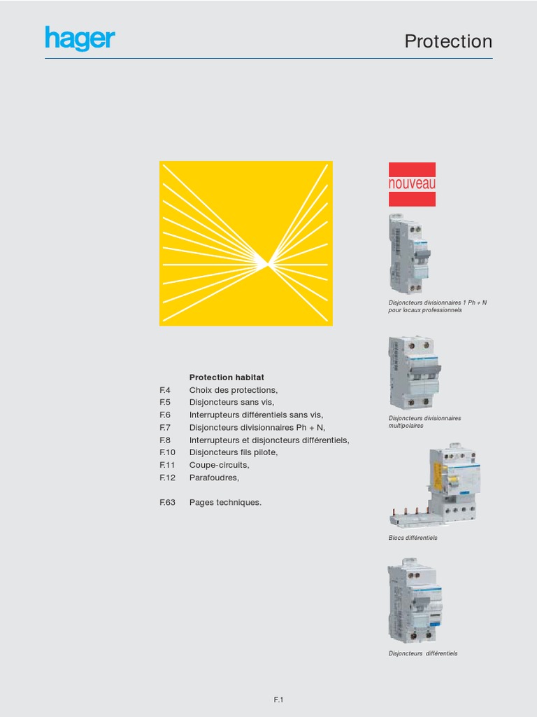 Datasheet Disjoncteurs Hager - CC | PDF | Interrupteur | Équipements ...