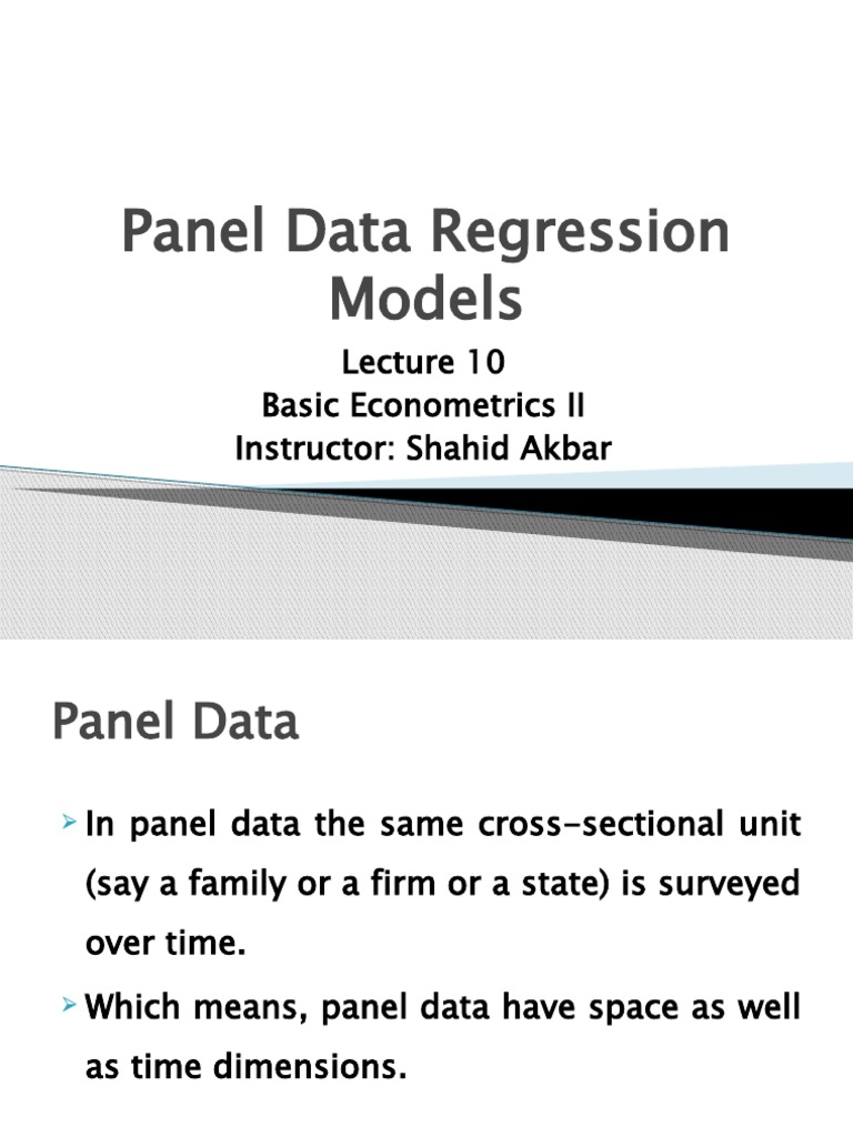 Panel Data Regression Models Lecture | PDF | Fixed Effects Model | Ordinary Least Squares