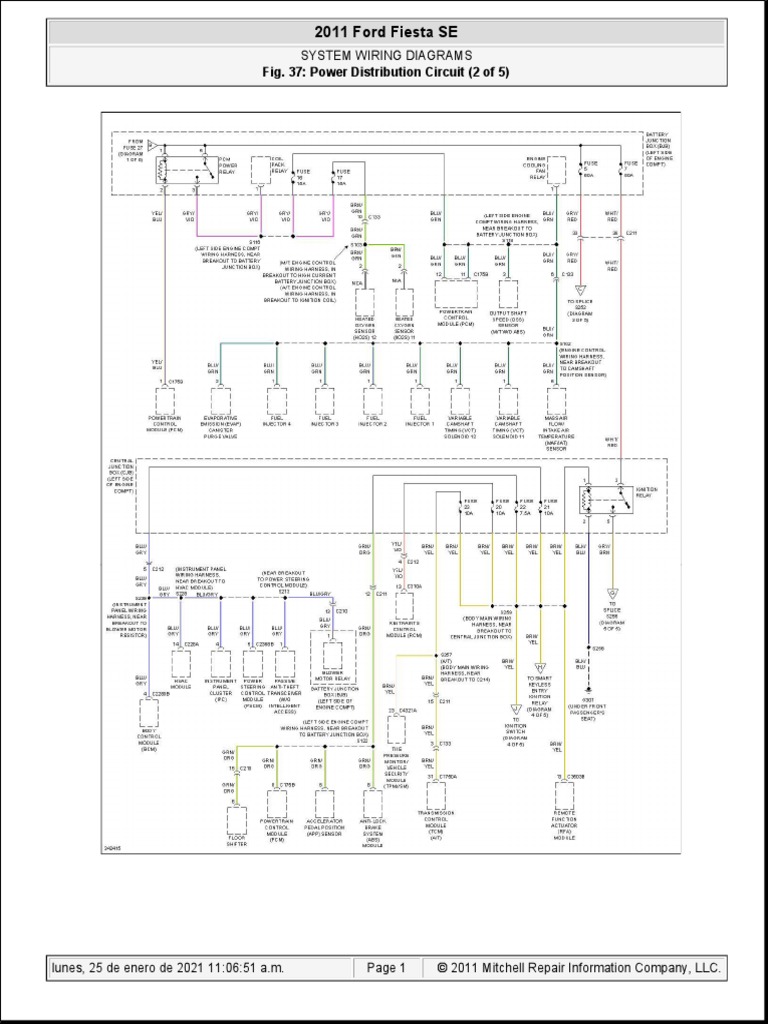 Power Distribution Ford Fiesta 2011 Parte 2 | PDF