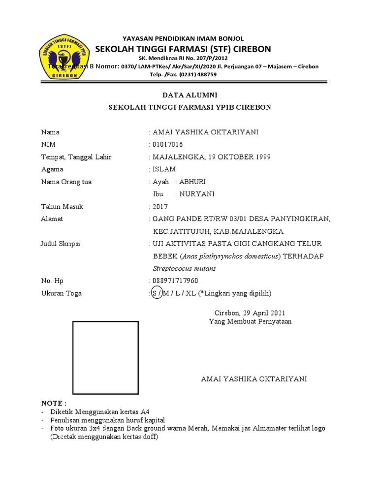 Formulir Data Alumni | PDF