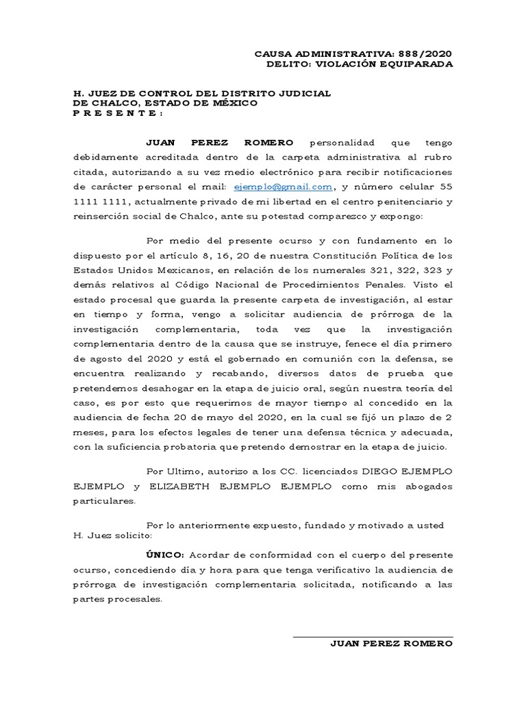 Escrito Prorroga | PDF