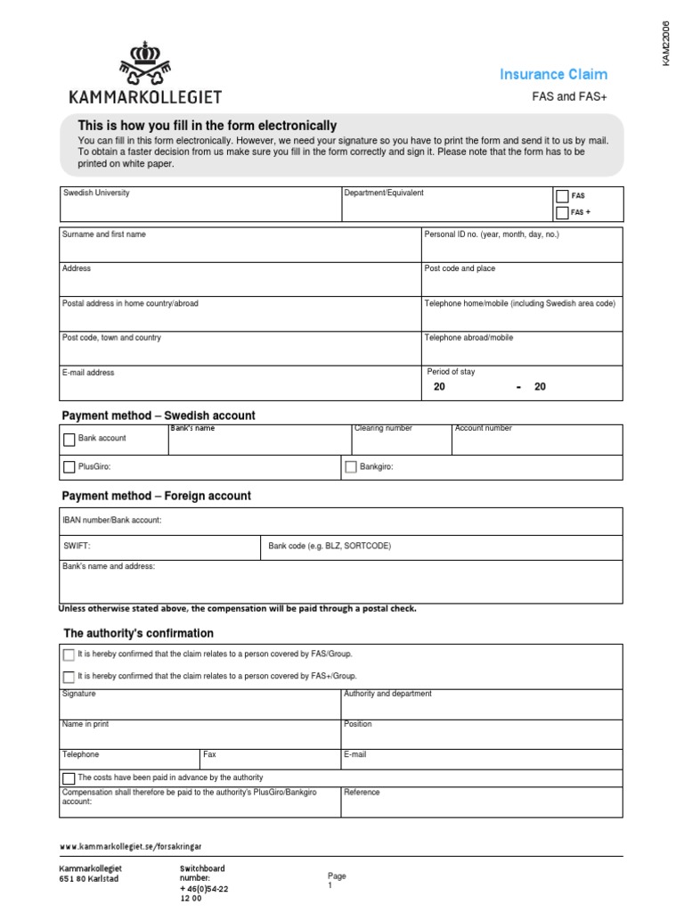 Claim Application Form - FAS and FAS Plus | PDF | Health Care ...