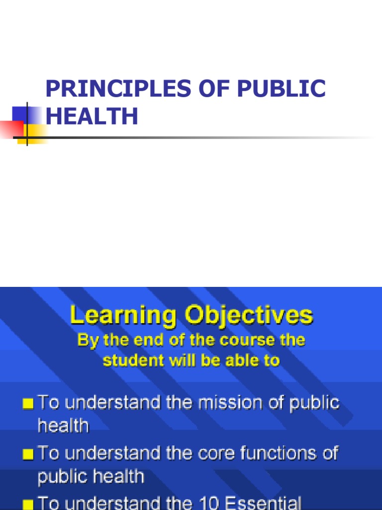 Lecture-Principles of Public Health | PDF