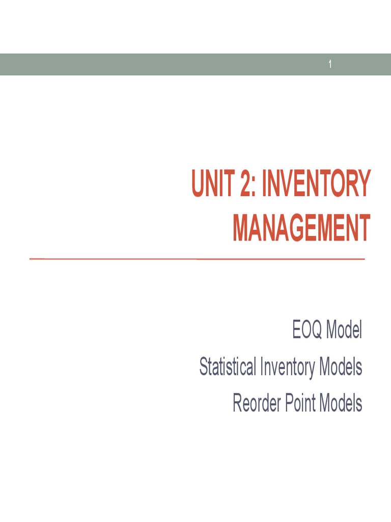 Inventory Management: EOQ & Models | PDF | Inventory | Normal Distribution