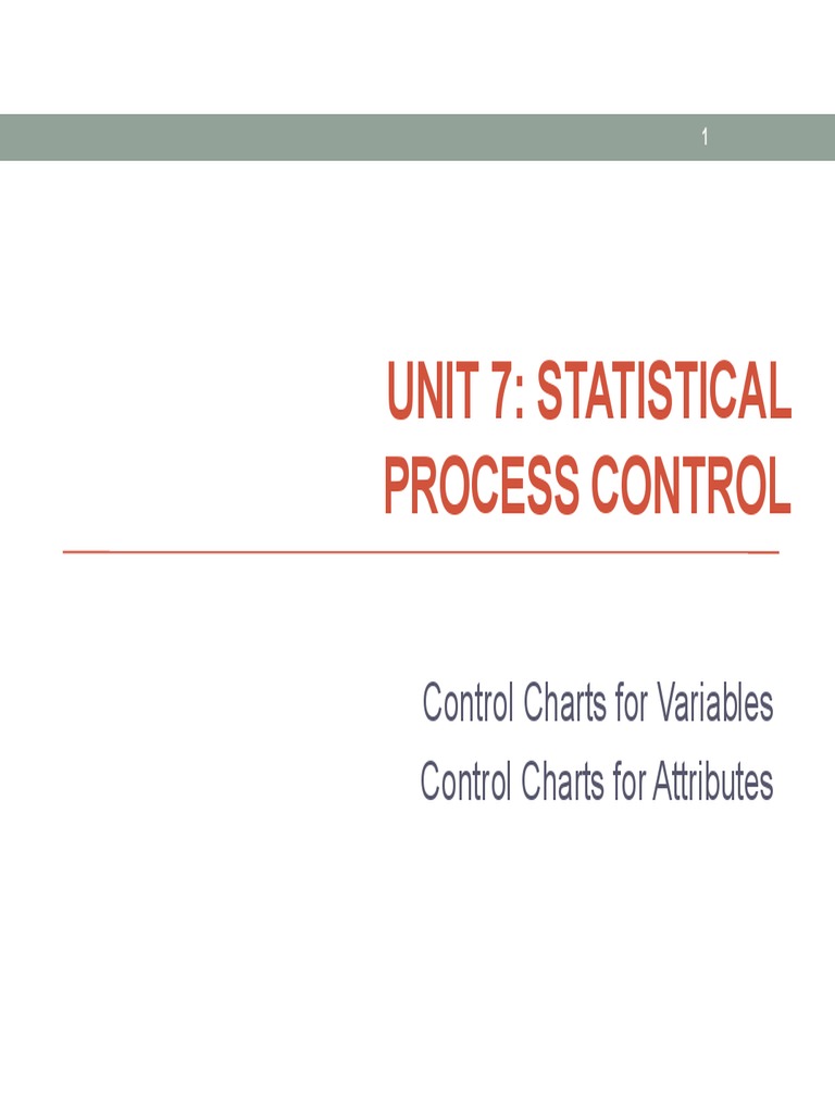 UNIT7 - Statistical Process Control | PDF | Standard Deviation | Mean