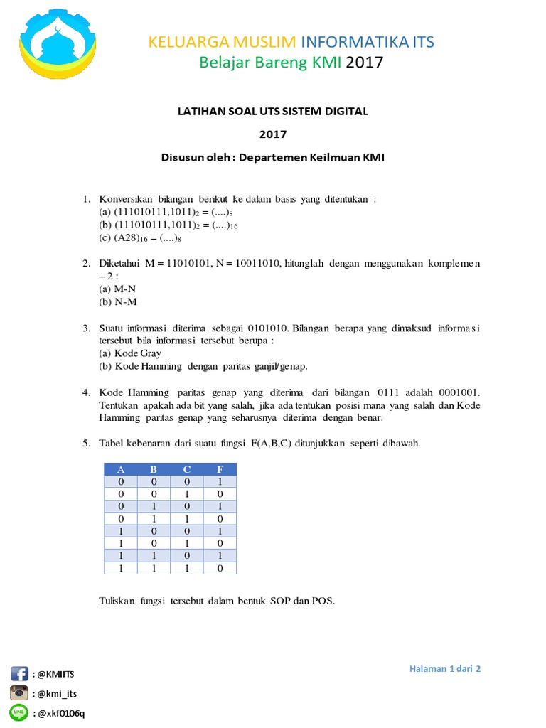 BBK - Latihan Soal Uts Sistem Digital | PDF