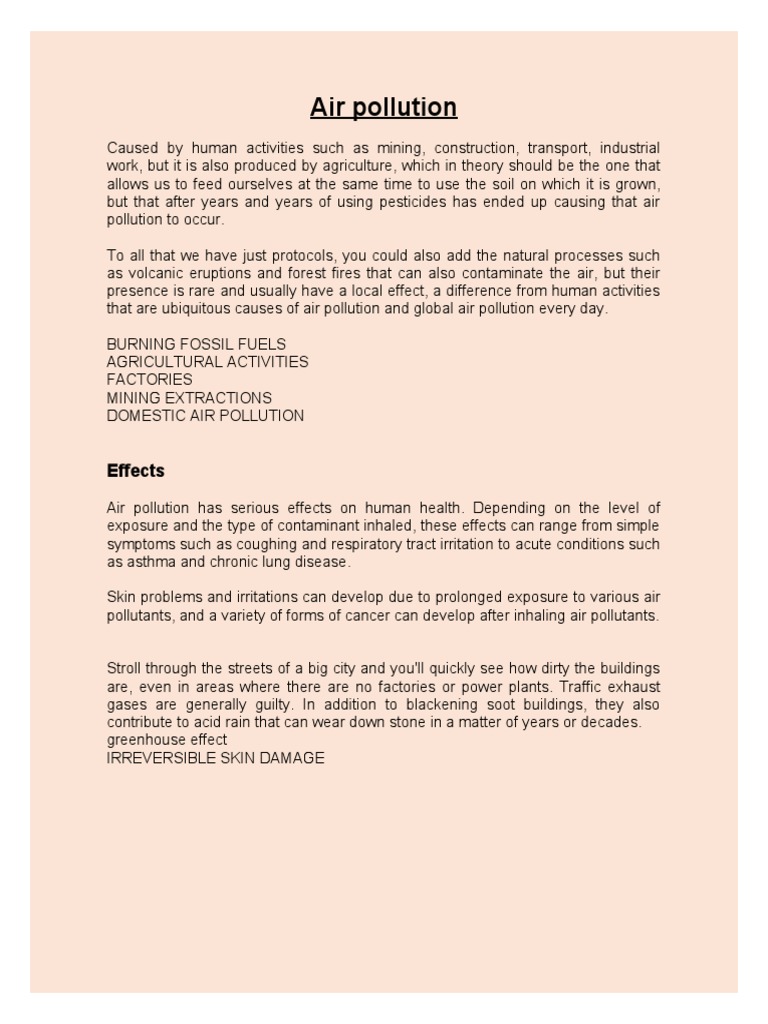 Air Pollution: Effects | PDF | Home & Garden | Science & Mathematics