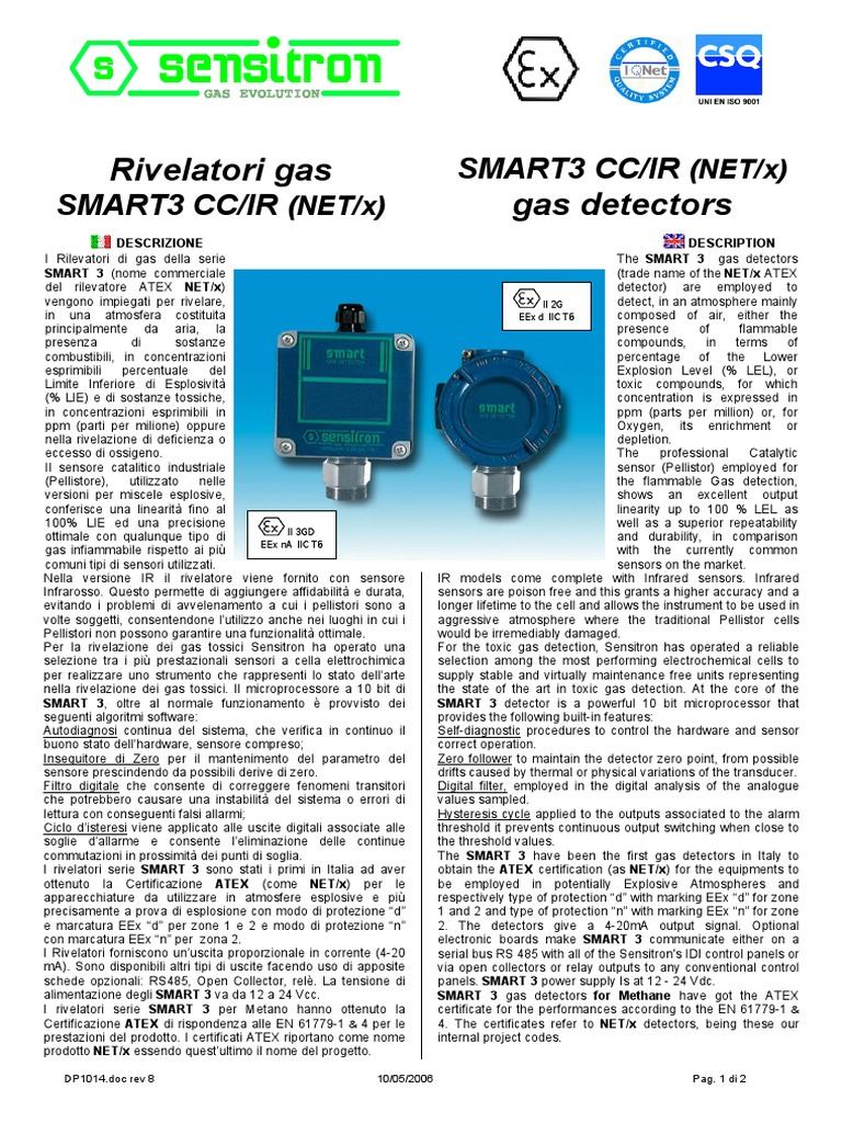 Sensitron Smart3 Gas Detector | PDF