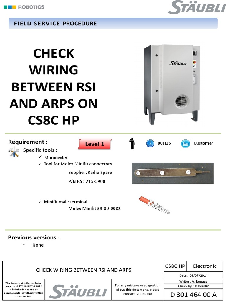 FSP Check Wiring Between RSI and ARPS On CS8C HP | PDF | Electrical ...