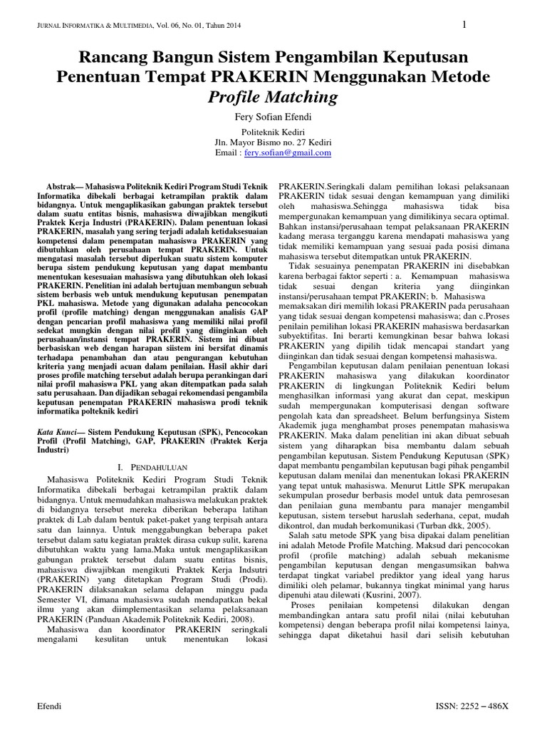 Jurnal Profile Matching | PDF