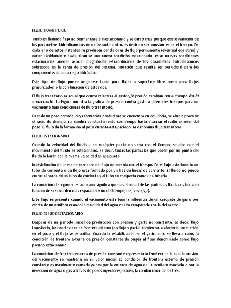 Flujo Transitorio | PDF | Fluido | Gases