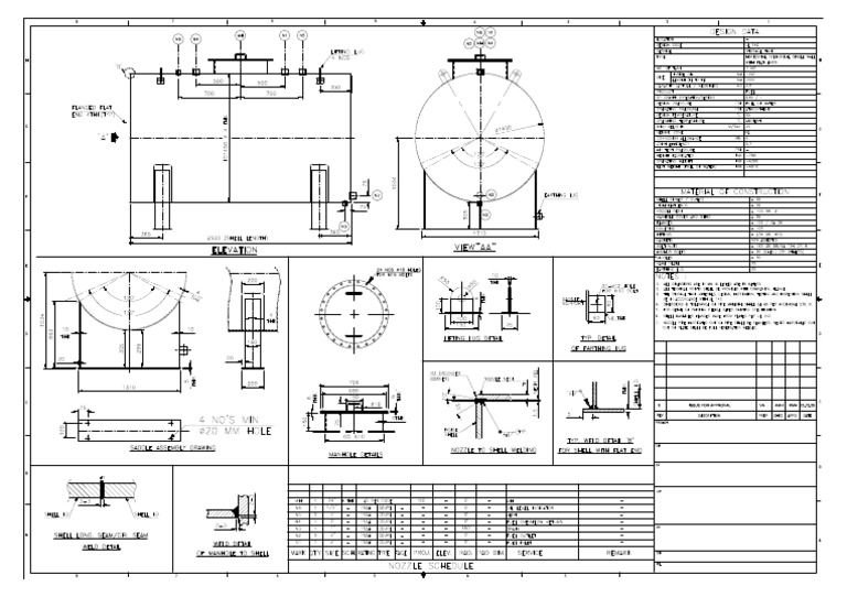 GA Drawing of 4000 LTR SW StorageTank - Rev 0 | PDF