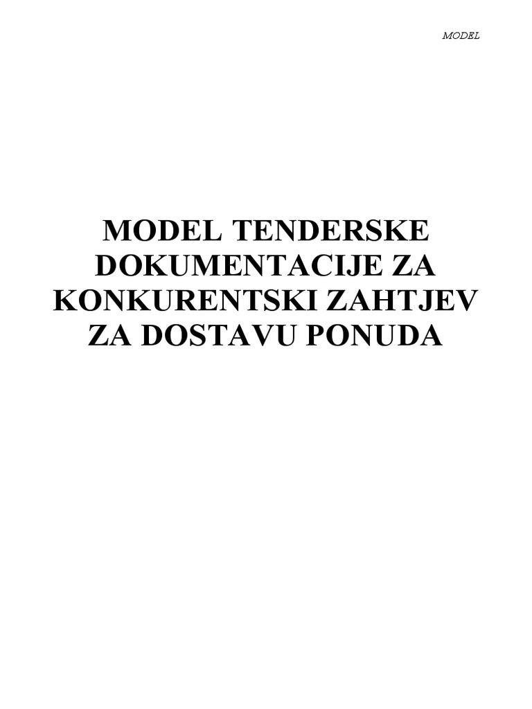 Model TD Za Konkurentski Zahtijev 1 | PDF