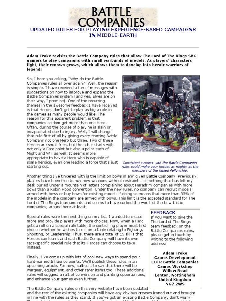 Battle Companies | PDF | Dwarf (Middle Earth) | J. R. R. Tolkien