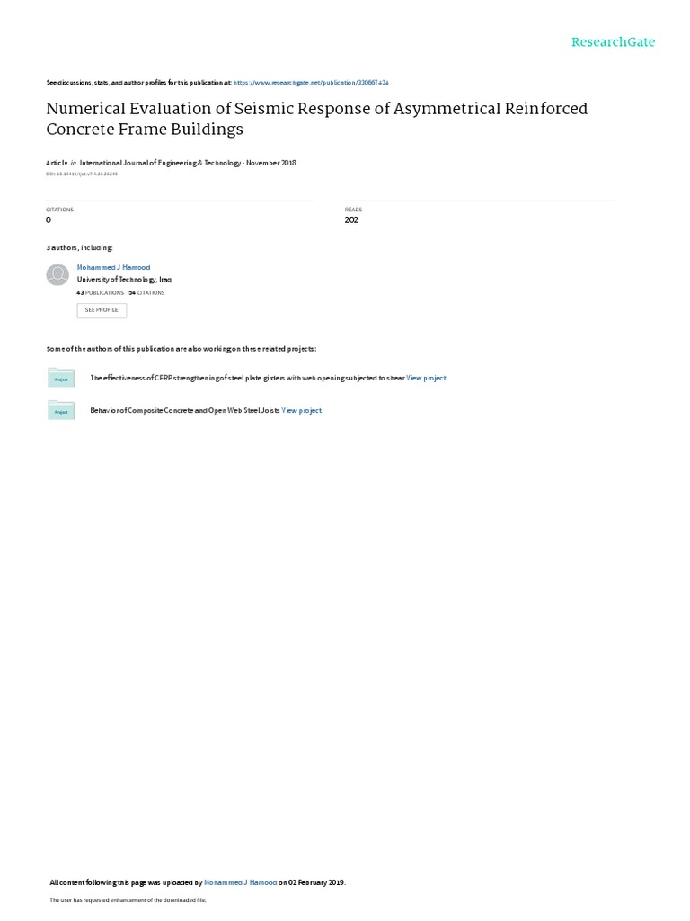 Numerical Evaluation of Seismic Response of Asymmetrical Reinforced ...