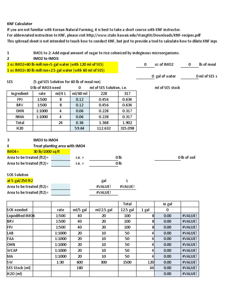 Lab 6 KNF Calculator | PDF | Agronomy | Agriculture
