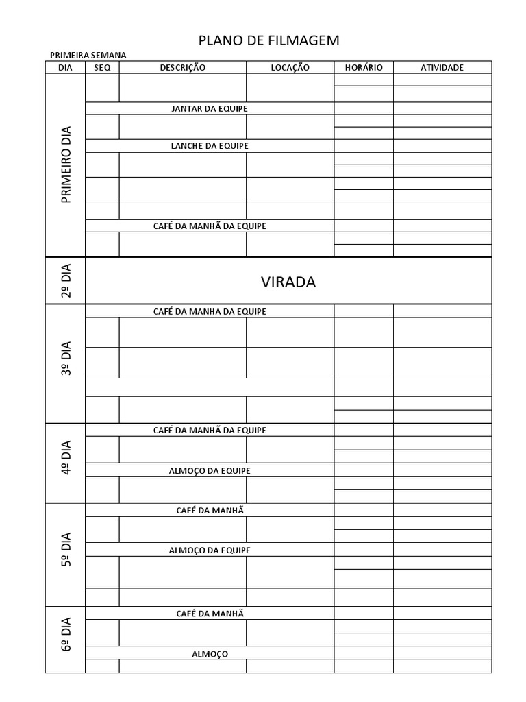 Plano de Filmagem | PDF