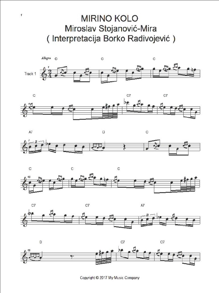 MIRINO KOLO-M. Stojanović (Inetrpretacija BorkoRadivojević) | PDF