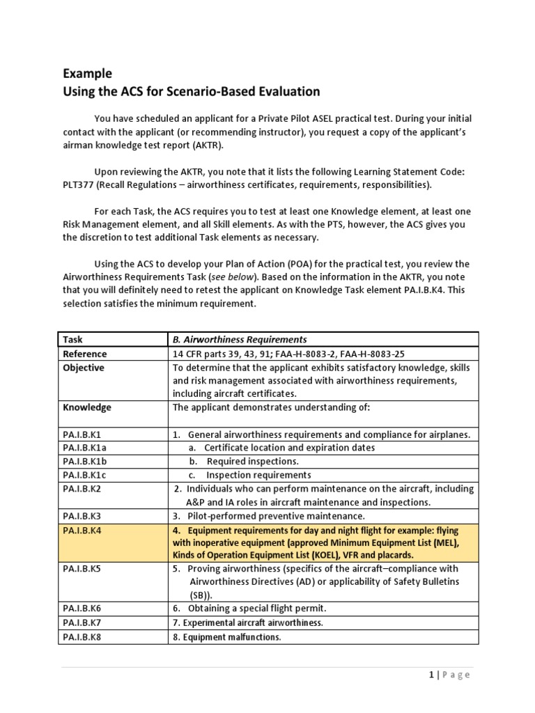 ACS Plan of Action Scenario Triggers | PDF | Instrument Flight Rules ...