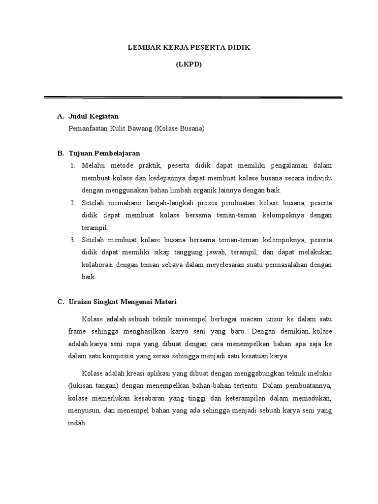 LKPD Kulit Bawang | PDF